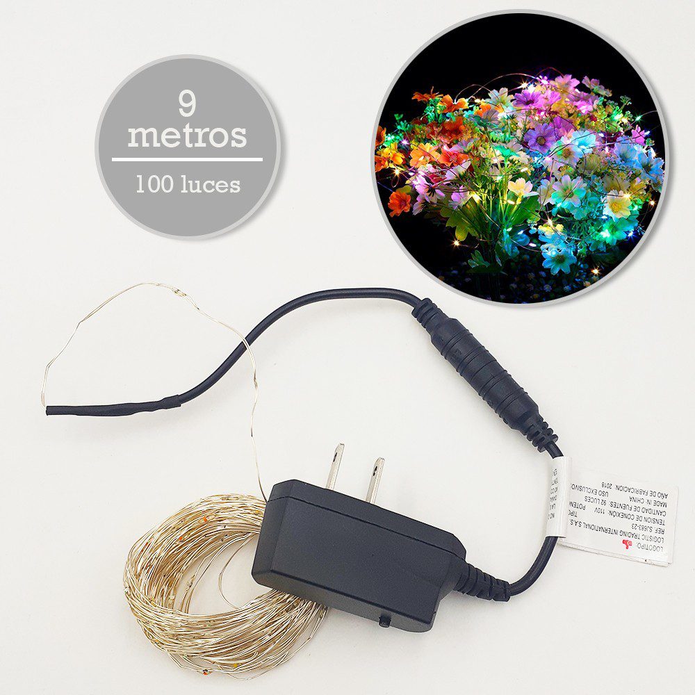 Luces Micro Led Alambre X100 Sumergibles Control Cambio Luz Multicolor